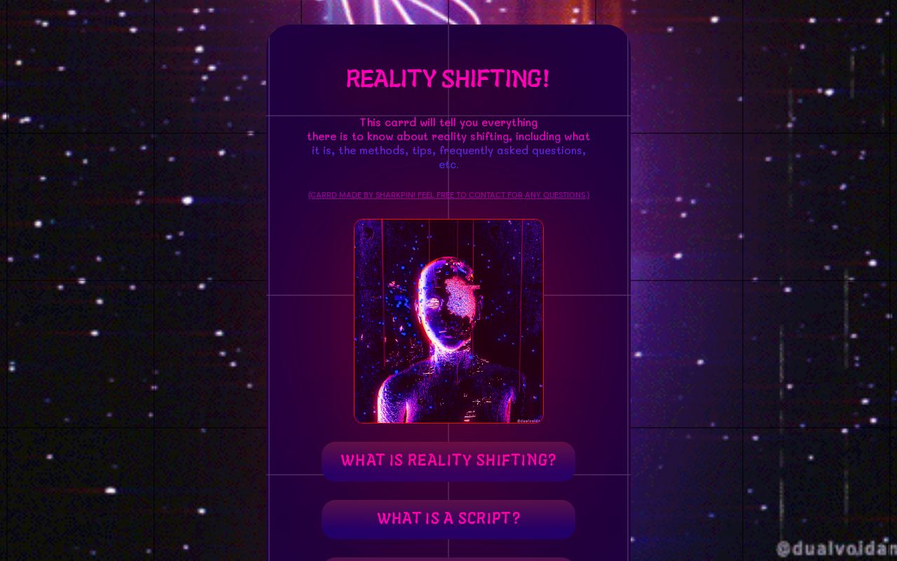 Reality shifting